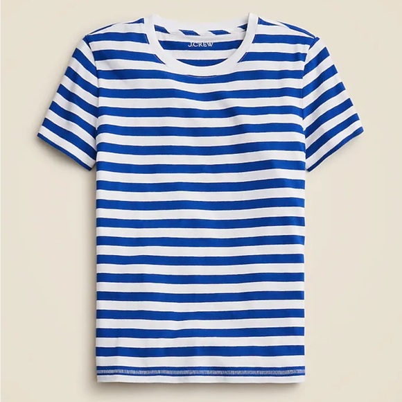 J. Crew | Tops | J Crew Classic Blue And White Striped Tee | Poshmark
